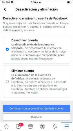 Cómo cerrar una cuenta de Facebook temporalmente